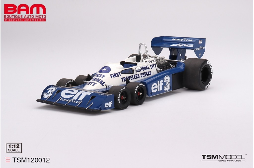 TSM TSM120012 TYRRELL P34 N°3 1977 Grand Prix Monaco Ronnie Peterson 1/12 - Boutique Auto Moto ...