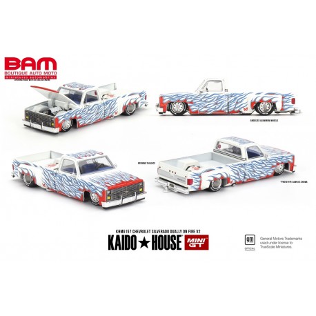 MINI GT KHMG157 CHEVROLET Silverado Dually On Fire V2 1980 1/64 ...