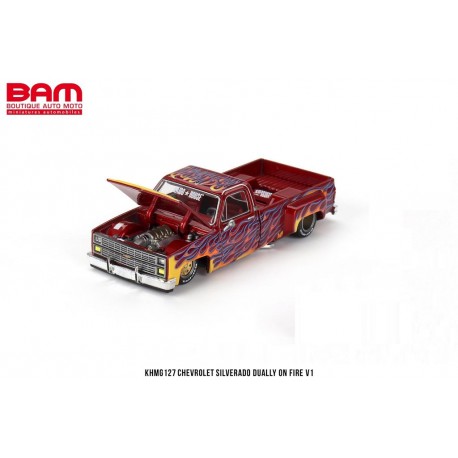 MINI GT KHMG127 CHEVROLET Silverado Dually on fire V1 1980 1/64 ...