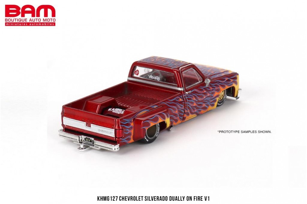 MINI GT KHMG127 CHEVROLET Silverado Dually on fire V1 1980 1/64 ...