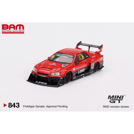 MINI GT MGT00843-R NISSAN SKYLINE GT-R (R34) SUPER SILHOUETTE RED/BLACK ...