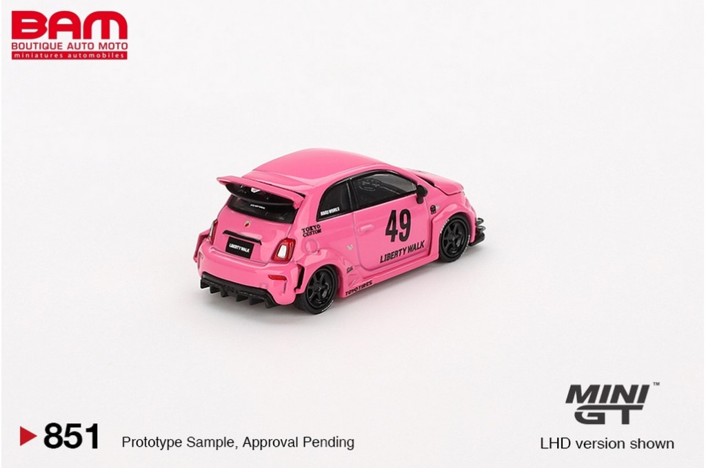 MINI GT MGT00851-L FIAT 595 Abarth LB-Works x Abas Works Pink 2024 1/64 ...